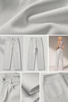 China 9.6oz High Cotton Lycra 4-Way Stretch Denim Fabric in White for Durable Shape Retention for sale