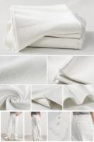 China 12.7oz Cotton Polyester Lyocell Lycra Stretch Denim | Special Weave | White for sale