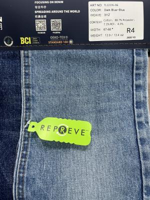 China 8S Horizontal & Vertical Cross Slub Denim Fabric | Eco-friendly TL12235-3G 8-Count Warp & Weft Cross Slub Sustainable Denim for sale