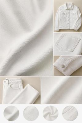 China 11.7oz Weight 4 Way Stretch Denim Fabric with Special Weave in White Color for sale