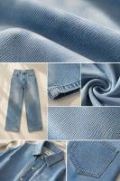 China 10.7oz Weight Cotton Lyocell Denim Fabric with 3/1 Twill Weave in Dark Blue+Yellow for sale