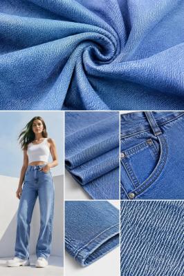 China 55.6% Lyocell Slight Stretch Denim Fabric with 3/1 Twill Weave in Dark Blue for sale