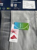 China Grey 4/1 Satin Denim Fabric | TLK11479-5QT Stretch Grey Satin Denim With Lyocell, Modal & LYCRA for sale