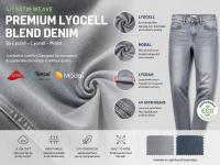 China Grey 4/1 Satin Denim Fabric | TLK11479-5QT Stretch Grey Satin Denim With Lyocell, Modal & LYCRA for sale