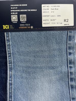China TL11463-3GA 11.8/12.1oz Clean All Cotton Denim | 7S×7S 3/1Z Twill for sale