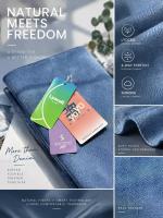 China 7.9oz Cotton Sorona Lyocell 4-Way Stretch Denim Fabric with Special Weave in Dark Blue for sale