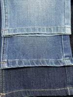 China Blue+Green Special Weave 4-Way Stretch Slub Denim Fabric | TLK11515-3GG Slub Textured Denim  for sale