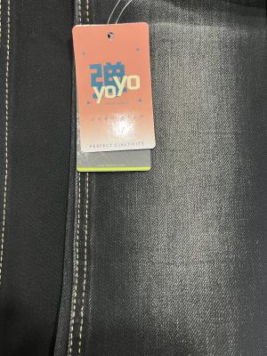 China Core Black Special Weave 4-Way Stretch Vertical Slub Denim Fabric | TLK11660GG Core Black Denim With Rayon & LYCRA for sale