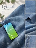 China 10.5oz Cotton Lyocell Denim Fabric with 3/1 Twill Weave and Extra Wide Width in Dark Blue for sale