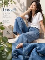 China 12oz High Lyocell Content Cotton Lyocell Denim Fabric with 3/1 Twill Weave in Dark Blue for sale
