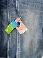China Blue+Green Special Weave 4-Way Stretch Vertical Slub Denim Fabric | TLK11235-1GG Vertical Slub Denim With Lyocell & LYCRA for sale