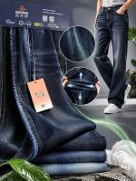China Dark Blue+Grey-Green 8S Warp Vertical Slub 4-Way Stretch Denim Fabric with Lyocell & LYCRA Blend for sale