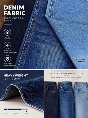 China 10S×10S Eco-friendly 3/1S Twill Cotton Denim Fabric | 100% Cotton Sustainable Raw Denim for sale