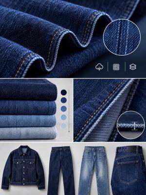 China TL7015-1T 10.8/11.2oz Dark Blue+Grey All Cotton Denim Fabric with 3/1Z Twill and BCI & OEKO-TEX Certification for sale