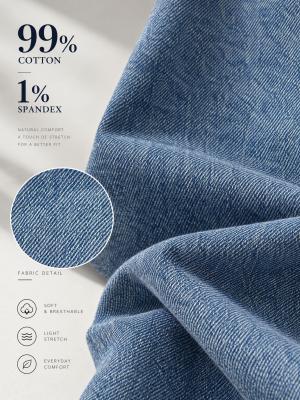 China 11.5oz High Cotton 3/1 Twill Stretch Denim Fabric in Dark Blue for Premium Apparel for sale
