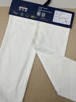 China 9.4oz White Vertical Slub Medium High Stretch Denim Fabric | 4 Way Stretch Denim for sale