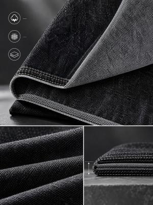 China Mercerized Black 12.3oz 3/1Z Twill Heavyweight Denim Fabric | 100% Cotton BCI OEKO-TEX Certified for sale