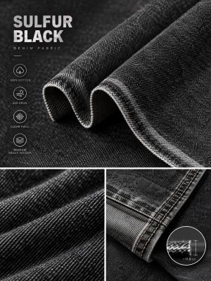 China 11.3oz Sulphur Black 100% Cotton Denim Fabric with 3/1Z Twill for Vintage Apparel for sale