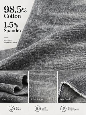 China 10.8oz High Cotton 3/1 Twill Weave Sulphur Black Stretch Denim Fabric for Classic Garments for sale