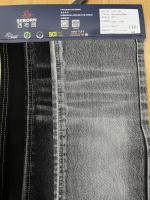 China 12.3oz Mercerized Black Heavy Denim Fabric with 7S×7S Yarn Count for Premium Apparel for sale