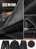 China 12.6oz Sulphur Black Heavy Denim Fabric - 100% Cotton BCI & OEKO-TEX Certified for Premium Apparel for sale