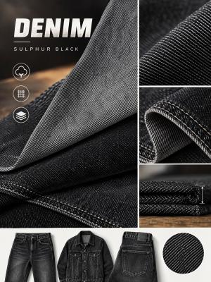 China 12.6oz Sulphur Black Heavy Denim Fabric - 100% Cotton BCI & OEKO-TEX Certified for Premium Apparel for sale