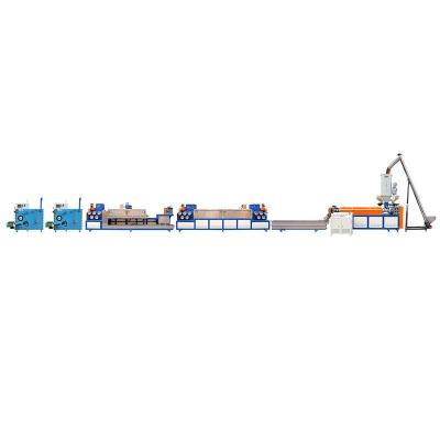 China Double-screw Design PP Strapping Band Production Line with 70-290 kg/hr Capacity and 5~19 mm Strap Width for sale