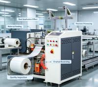 China Fully Automatic Masking Film Laminating and Rewinding Machine ZRT-350A with Servo Motor Control, Automatic Threading, and Tungsten Steel Round Knife for sale