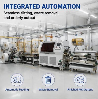 China Fully Automatic Rewinding Machine 5KW Slitting And Rewinding Machine 380V for sale
