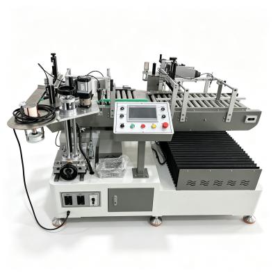 China PLC Control Double Side Labeling Machine 50pcs/min Automatic Label Applicator Machine for sale