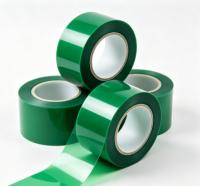 China Green Adhesive Packing Tape PET Silicone Masking Tape Heat Resistant No Residue for sale
