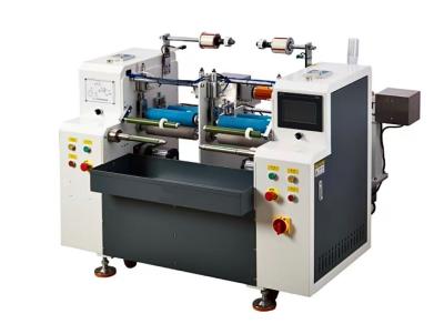 China Masking Film Rewinding Machine Semi Automatic Roll Rewinding Machine Double Head For Shoe Material for sale