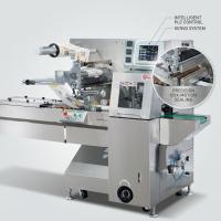 China Box Motion Servo Driven Horizontal Flow Wrapping Machine 35-80 Bags Per Minute Flow Wrapper for sale