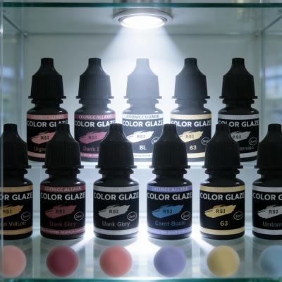 China 18 Colors Multicolor Glaze Set - 4 Piece Set Operation Efficiency Curing In A Few Seconds Under Light 20*50cm for sale