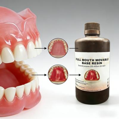 China Liquid Full Mouth Movable Base Resin Featuring Low Waterabsorption Suitable for Precision Dental Prosthetics and Long Term for sale