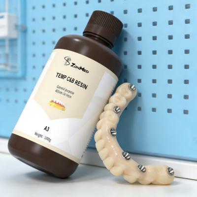 China Water Absorption Rate 0.6-0.95 Temp C B Resin Temporary Crowns Bridges Dental Restorations Light Cured Self Cured Dual Cured Polymerization Method for sale