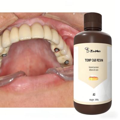 China Self cured 3D printing temporary crown resin suitable for regular DLP printer and LCD printer offering polymerization method for sale