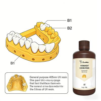 China Permanent Crown Bridge Resin Featuring BL A2 A3 5 A1 A3 Shades Shelf Life 3 Years Durable Permanent Crown Resin Material for sale