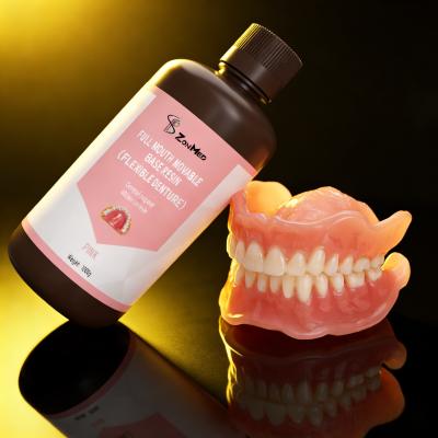 China Bending Strength 145Mpa Full Mouth Movable Base Resin Light Cured Suitable For Creating High Strength Dental Prosthetics for sale