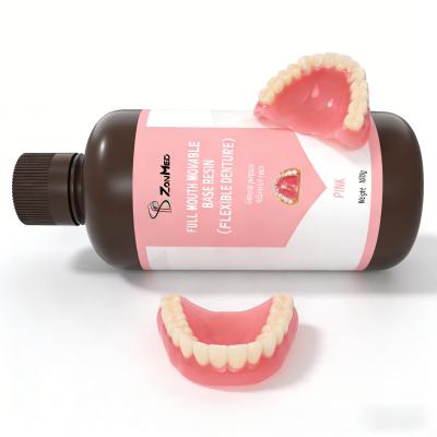 China Liquid form 3D printed denture resin Shore D 88 hardness designed for professional dental labs producing custom dentures for sale