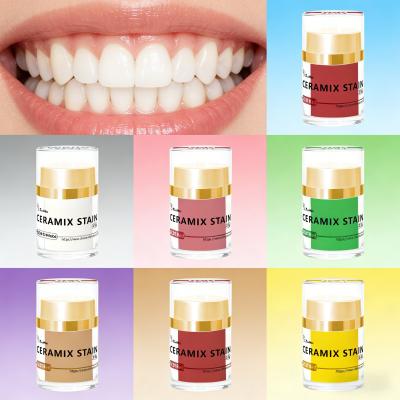China Multiple Shades Dental Stain and Glaze Ceramix Stain Suitable For Dental Prosthetic Coloring Storage Condition Dry Place for sale