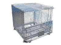 China Heavy Duty Warehouse Portable Galvanized Folding Wire Mesh Storage Cage Stackable Pallet Cage for sale
