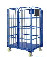 China 200KG Galvanized Welded Steel Nesting Foldable Storage Warehouse Logistic Trolley Platform for sale