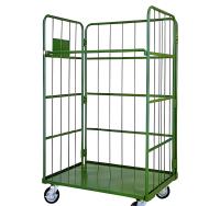 China 200KG Galvanized Welded Steel Nesting Foldable Storage Warehouse Logistic Trolley Platform for sale