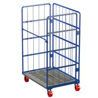 China Storage Roller Cage Trolley Folding Metal Logistics Rolling Container Security Warehouse for sale