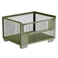 China Stackable Collapsible Steel Wire Mesh Pallet Rack Shelving Cage Heavy Duty for sale