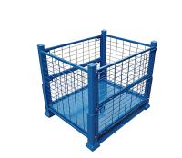 China Stackable Collapsible Steel Wire Mesh Pallet Rack Shelving Cage Heavy Duty for sale