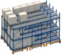 China Warehouse Industrial Heavy Duty Gravity Roller Racking For Pallets Shelf for sale