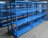 China Powder Coating Warehouse Industrfial Medium Duty Metal Storage Shelving Racks 300kgs for sale