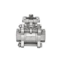 China 304 Stainless Steel 3PC High Platform Ball Valve for Thread Connection and Switching for sale